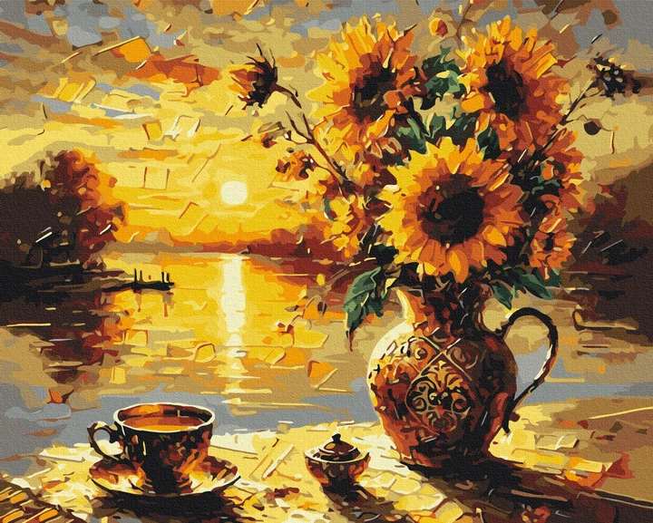 Картина за номерами Соняшники на заході сонця Oleg Loburak 40 х 50 Brushme BS54164 – фото ...