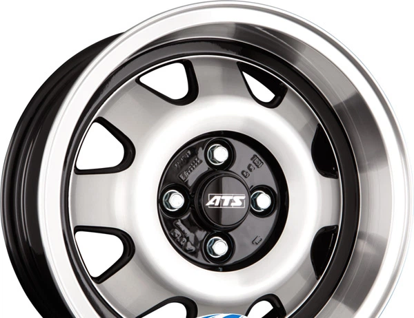 ATS CUP DIAMANT-SCHWARZ FRONTPOLIERT R15 W7 PCD4X100 ET20 DIA57.1 ...