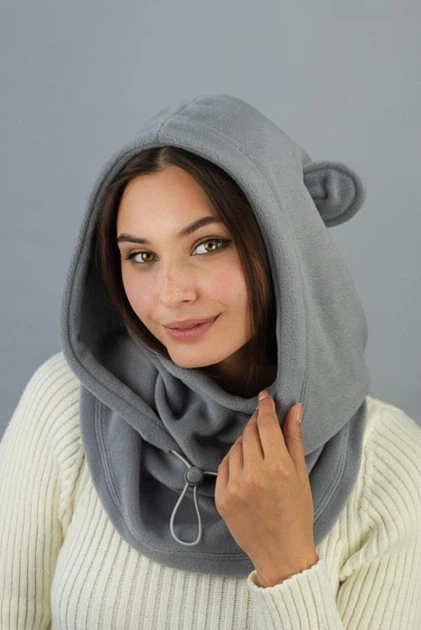 Флисовый капор-капюшон балаклава Flow 6101 BRAXTON светло серый 56-59р ...