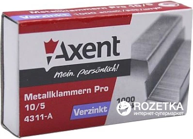 Скобы Axent для степлера Pro 10/5 1000 шт (4311-А) – фото, отзывы, характеристики в интернет ...