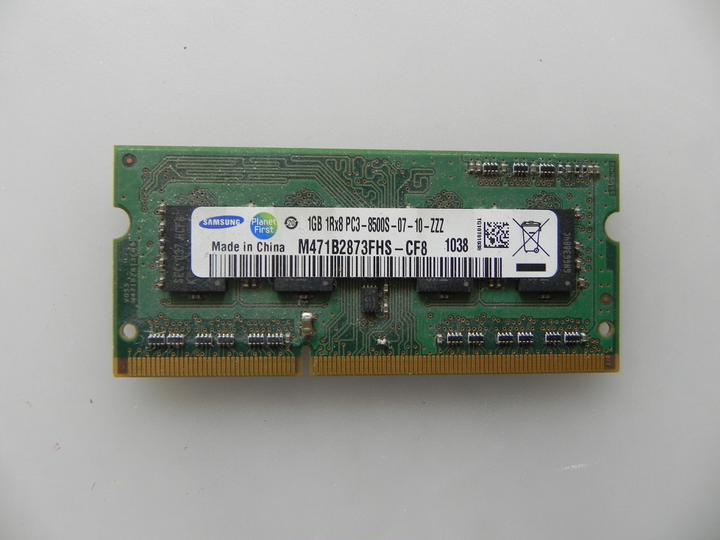 Оперативна пам'ять для ноутбука Samsung PC3-8500S 1RX8 SODIMM DDR3 1GB ...