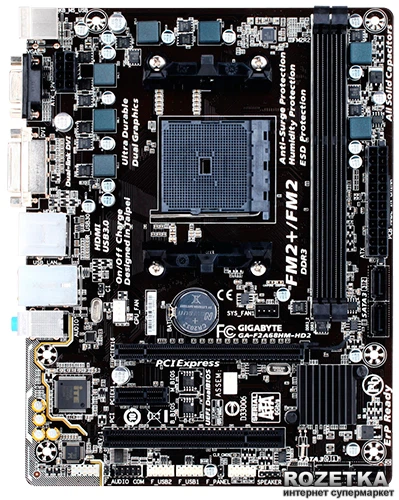 Материнская плата Gigabyte GA-F2A68HM-HD2 (sFM2+, AMD A68H, PCI-Ex16 ...