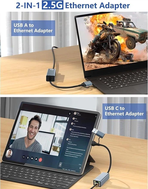 Мережевий адаптер USB Type C USB 3.0 RJ45 2.5G Ethernet Realtek RTL8156 ...