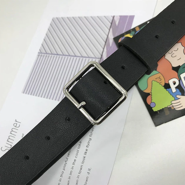 Ремінь жіночий класичний з квадратною пряжкою чорний 105 см Стильні аксесуари з доставкою Rozetka