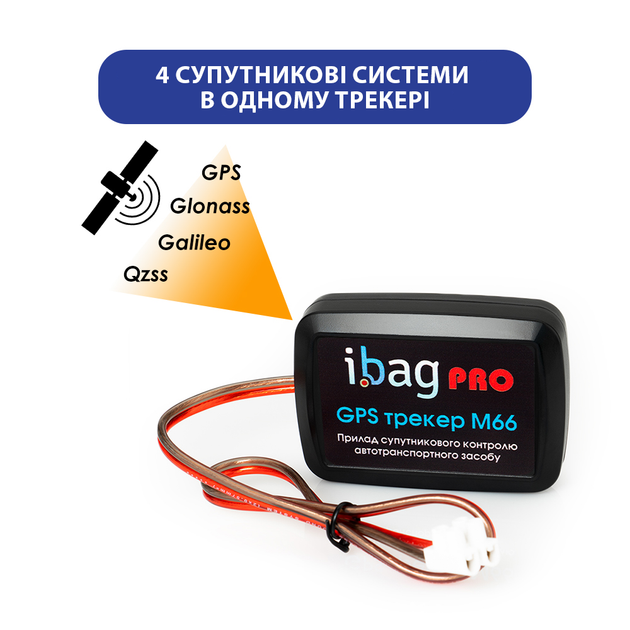 Автомобiльний GPS трекер Ibag "М66 PRO" + WIFI detect. 25 супутників ...