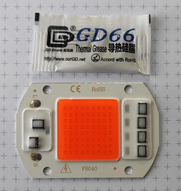 Фитосветодиод для растений LED COB 50 Вт 220 В Полный спектр + Термопаста – фото, отзывы ...