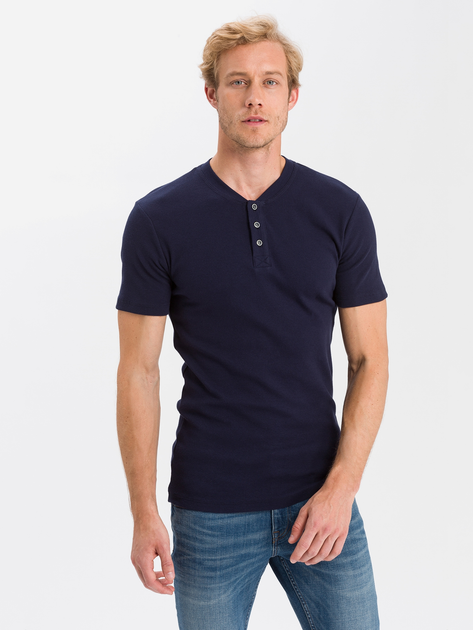 Футболка хлопковая длинная мужская Cross Jeans 15495-001 3XL Темно ...