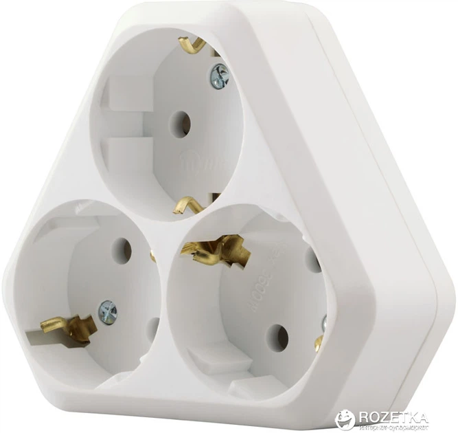 Многорозеточный блок Makel 2K+3 на 3 гнезда с заземлением плоский Белый (10001204) – фото ...
