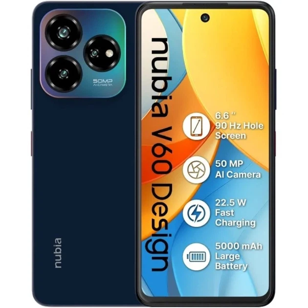 Смартфон ZTE Nubia V60 Design 6/256GB Blue – фото, отзывы, характеристики в интернет-магазине ...