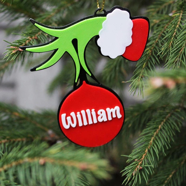 Персоналізована прикраса Грінч Оригінальна прикраса на ялинку з вашим імям фото відгуки