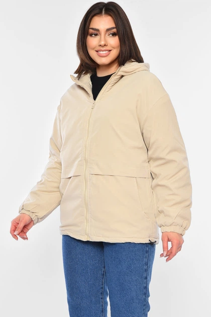 Куртка жіноча демісезонна однотонна бежевого кольору Exclusive розмір ...