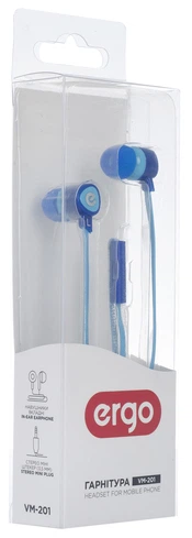 Наушники Ergo VM-201 Blue (HB-2115BL) купить в интернет-магазине ...