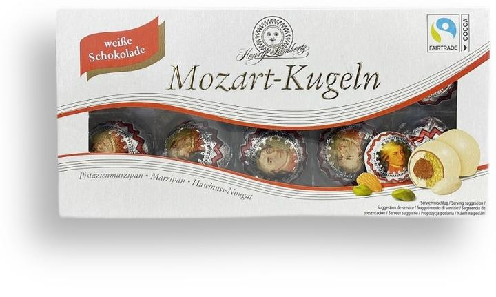 Цукерки в білому шоколаді Mozart Kugeln від Henry Lambertz 200 гр ...