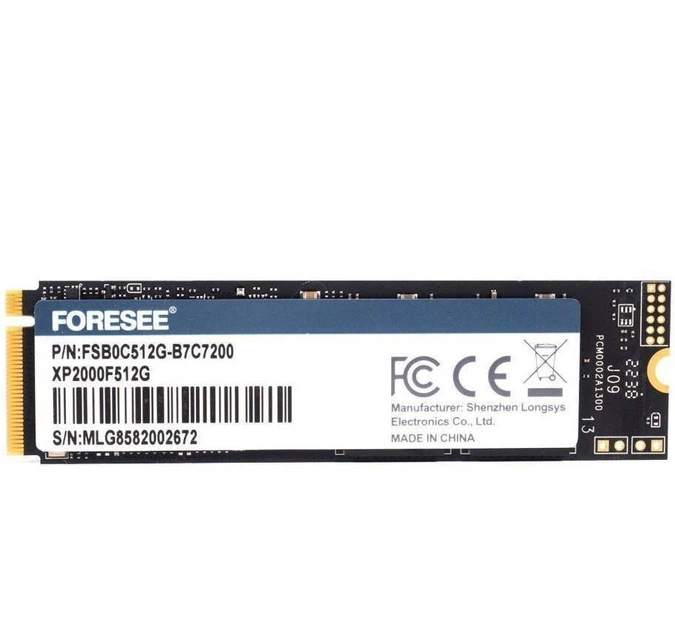 SSD накопичувач Foresee SSD 512GB M.2 NVMe (2280) XP2000 (FSB0C512G ...