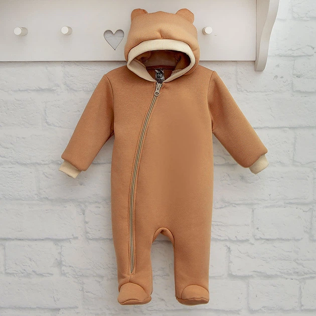 Комбінезон із вушками капучіно тринітка на флісі Blanka 56 50-56 см. (110655) від продавця ...