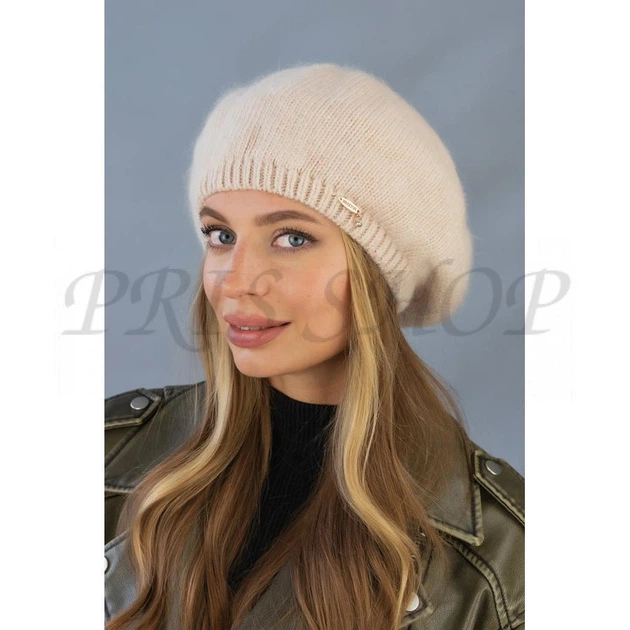 Берет шерстяной женский на узкой ножке небольшого объема утепленный ...