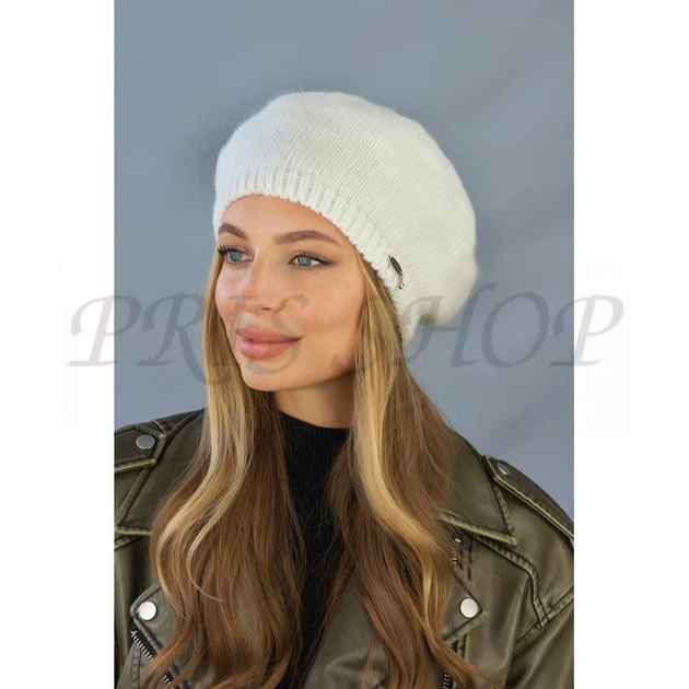 Берет шерстяной женский на узкой ножке небольшого объема утепленный ...