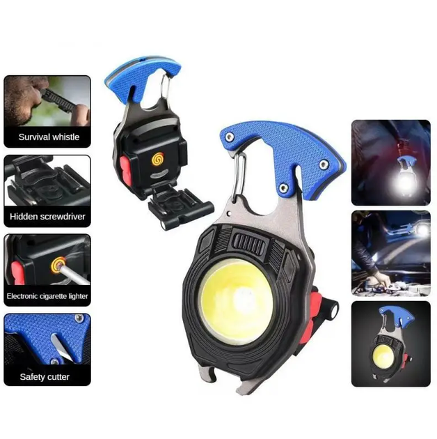 Аккумуляторный LED фонарик w5147 с Type-C 7 режимов, карабин, нож, магнит – фото, отзывы ...