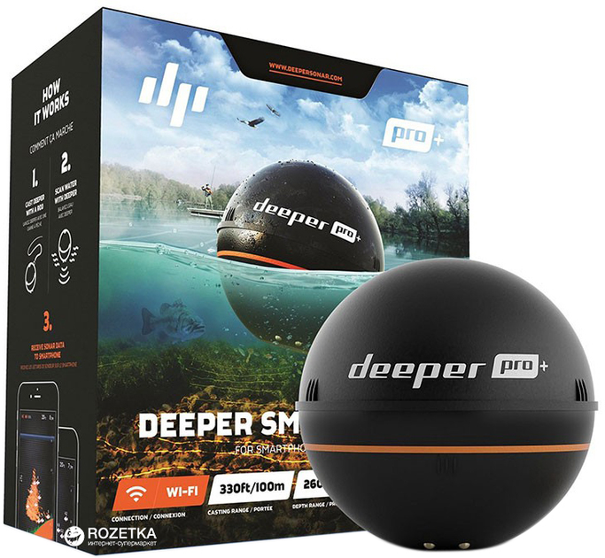 Смарт-эхолот Deeper PRO+ FLDP14 + Крышка Yellow Night cover для Deeper ...