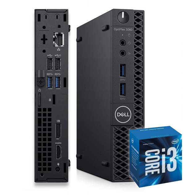 Неттоп Dell OptiPlex 3060 micro, Intel Core i3-8100T (4 ядра), 16GB ...