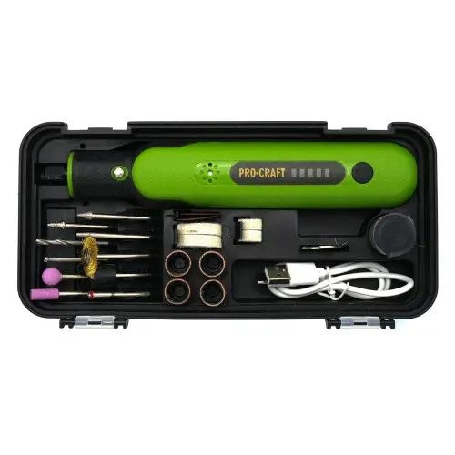 Гравер аккумуляторный Procraft PG8 (8В, 2200 мАч, 21 насадка, кейс) – фото, отзывы ...