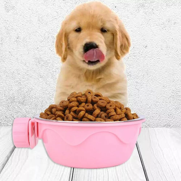Миска с креплением к клетке/вольеру Derby Fixable Pet Bowl, M Розовый ...
