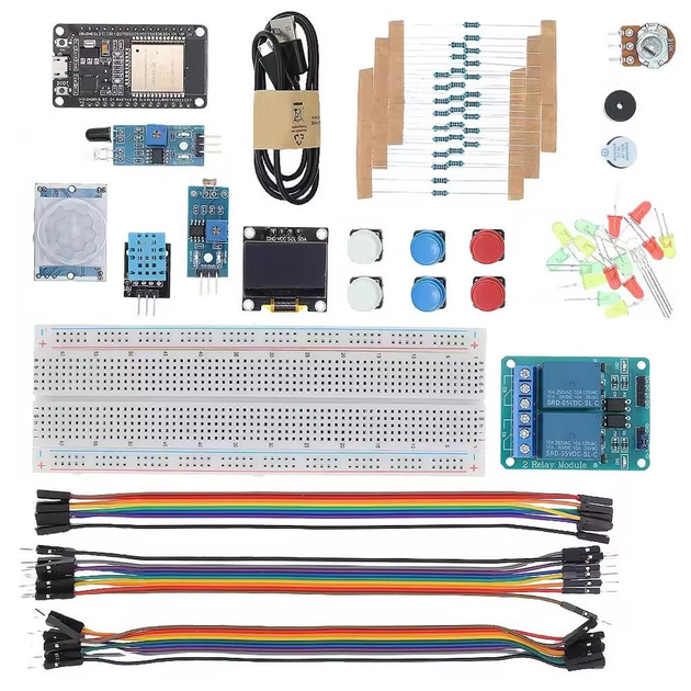 Учебный набор электроники Esp Starter Kit на базе Esp32 в пластиковом контейнере Arduino Diy