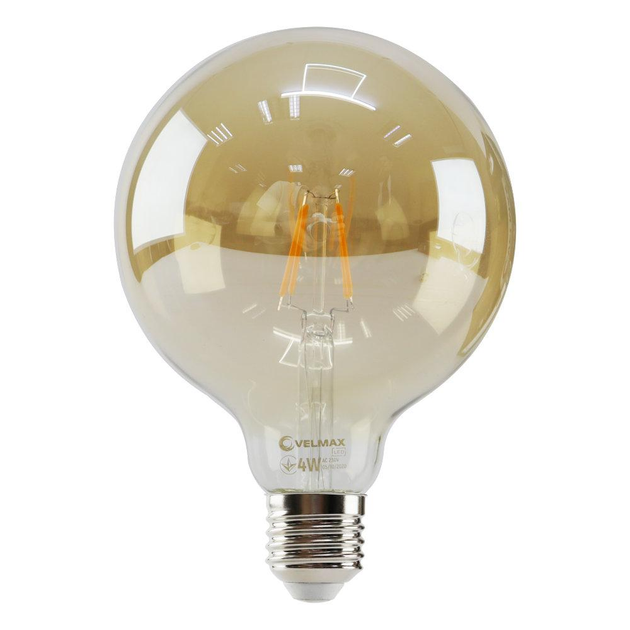 Филаментная LED лампа 4W VELMAX форма шар G125 E27 2200K 400Lm V ...