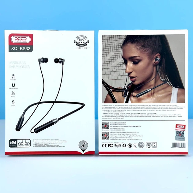 Беспроводные наушники вакуумные с микрофоном Bluetooth для спорта XO ...