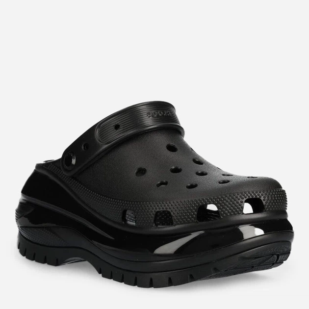 Женские кроксы Crocs Classic Mega Crush Black 207988-001 38-39 (M6/W8) 24 см Черные ...