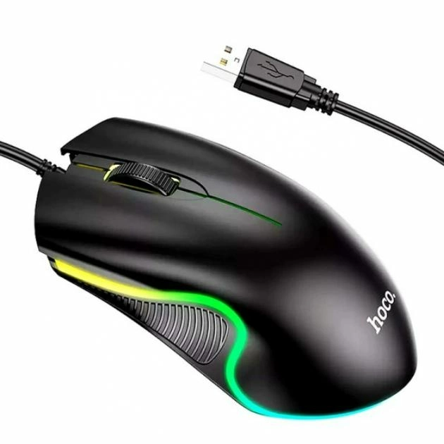 Мишка HOCO GM19 Enjoy Gaming luminous wired mouse Black – фото, відгуки, характеристики в ...