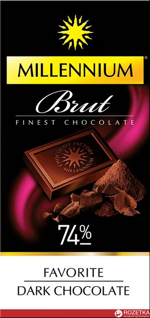Шоколад Millennium Favorite Brut экстра черный 74% 100 г (4820005198597 ...
