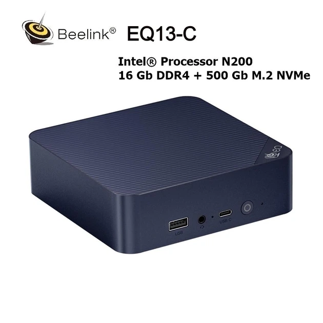 Компьютер Beelink EQ13-C Intel N200 (12th Gen) Windows 11 Pro / RAM 16 Gb / SSD 500 Gb / Intel ...