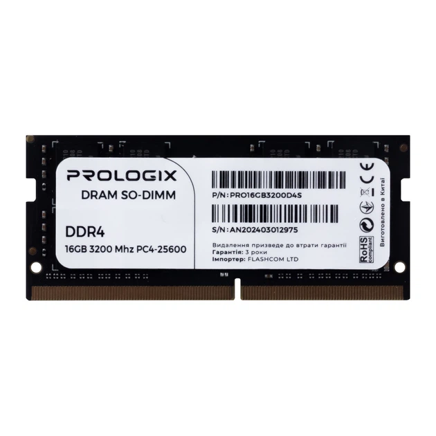 Модуль пам'яті SO-DIMM DDR4 16GB/3200 Prologix (PRO16GB3200D4S) Store ...