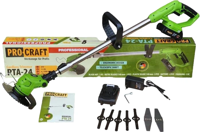 Акумуляторна коса Procraft PTA24 (2 АКБ та ЗП) (0 30242) – купити онлайн на ROZETKA