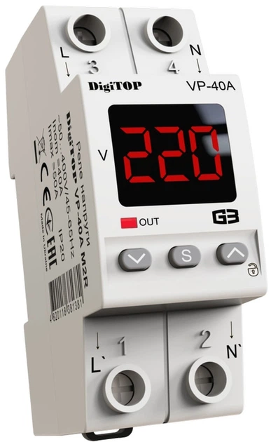 Реле напруги DigiTOP 40 А (VP-40A M2R) – фото, отзывы, характеристики в интернет-магазине ...