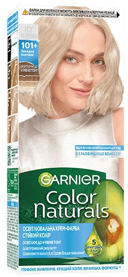 Стійка фарба для волосся Garnier Color Naturals 101+ Холодна платина ...