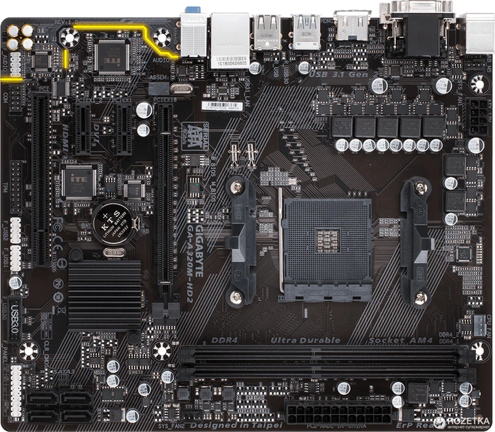 Материнская плата Gigabyte GA-A320M-HD2 (sAM4, AMD A320, PCI-Ex16 ...