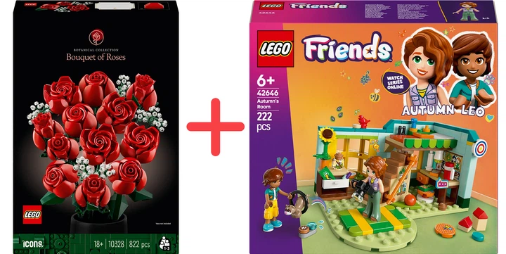 Набір конструкторів LEGO Botanicals Букет троянд 822 деталей + Friends ...