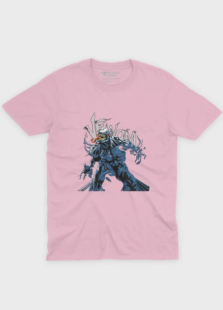 Футболка MODNO з принтом суперзлодія - Веном 156-164 см Блідо-рожевий (TS001-1-LPINKJ-006-013 ...