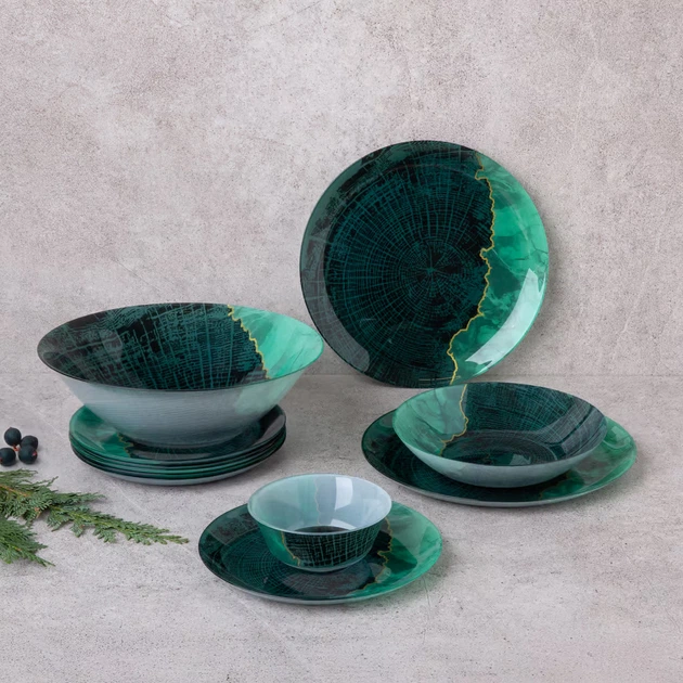 Столовий сервіз Luminarc Algoreene Green на 6 персон 19 елементов ...