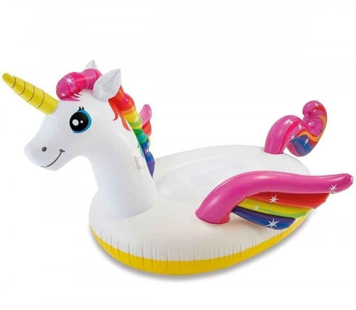 Плотик надувной детский Intex Единорог 201x140см Разноцветный (57561 ...