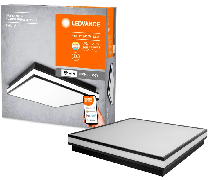 Світильник стельовий LEDVANCE SMART+ Wifi Orbis Magnet Black 450x450mm ...