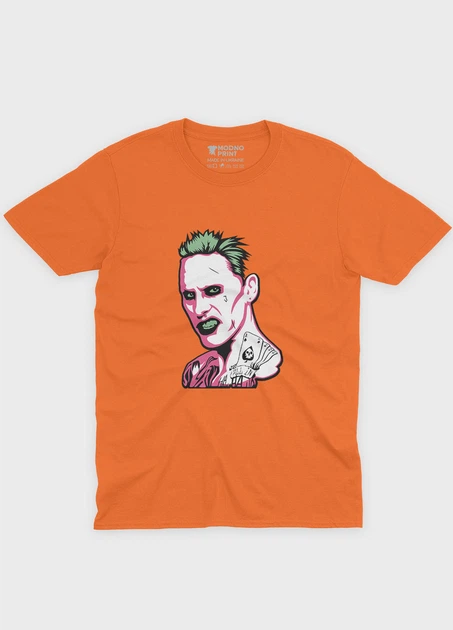 Жіноча футболка MODNO з принтом суперзлодія - Джокер M Помаранчевий (TS001-1-ORA-006-005-010-F ...
