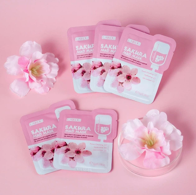 Глиняна маска для обличчя Laikou Japan Sakura Mud Mask з екстрактом ...