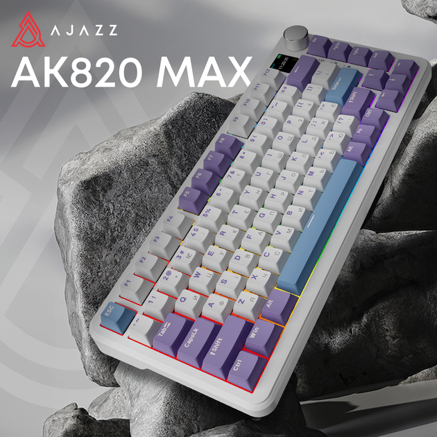 Клавиатура беспроводная Ajazz AK820 MAX Magnetic switches Purple RGB ...