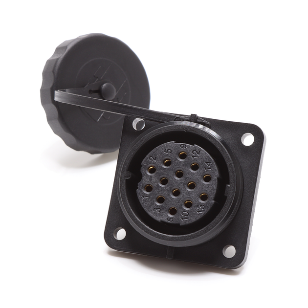 Промышленный разъем SP28-14-DF 14 pin female на панель квадрат мама ...