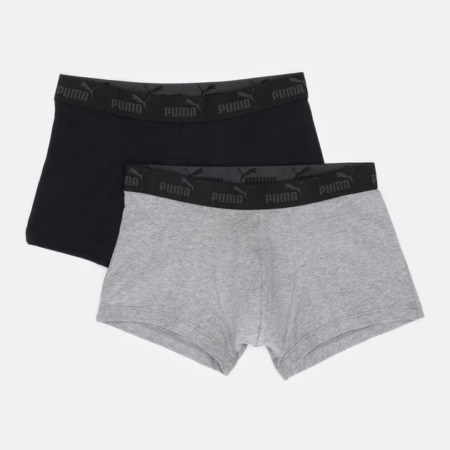 Набор трусов-боксеров мужских хлопковых Puma Elements Men Basic Trunks 93875002 M 2 шт Grey ...