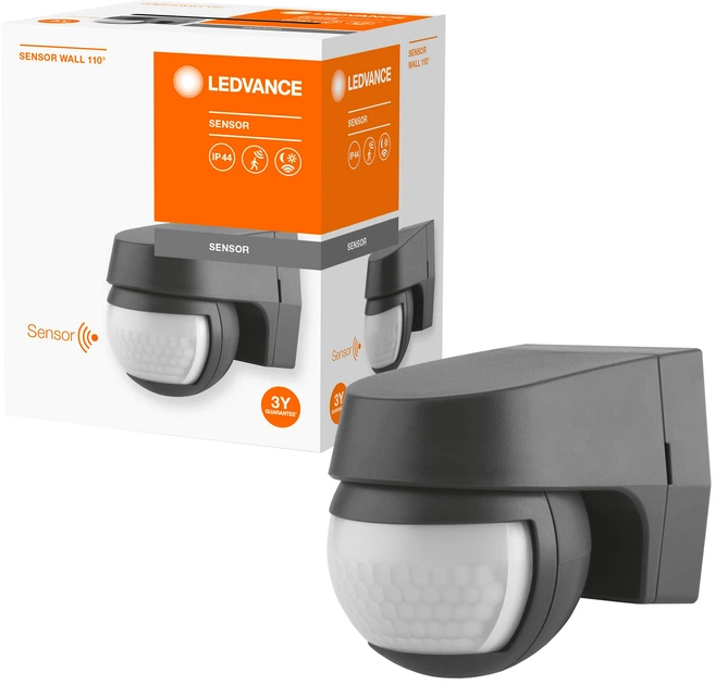 Датчик руху LEDVANCE SENSOR WALL 110° IP44 чорний – фото, відгуки ...