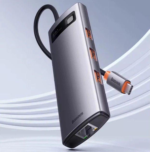 Перехідник Адаптер Хаб Baseus OH102 8 в 1 HDMI 4K 60Hz RJ45 1000Mb ...